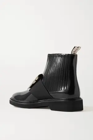 ROGER VIVIER Viv Ranger Patent-leather Chelsea Boots