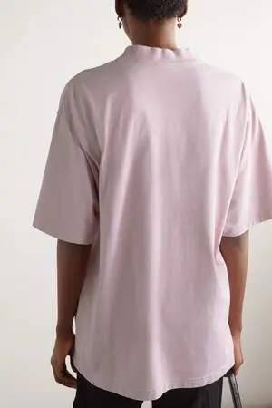 Balenciaga Printed Cotton-jersey T-shirt - Pink