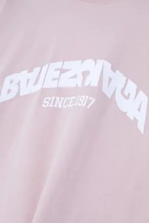 Balenciaga Printed Cotton-jersey T-shirt - Pink
