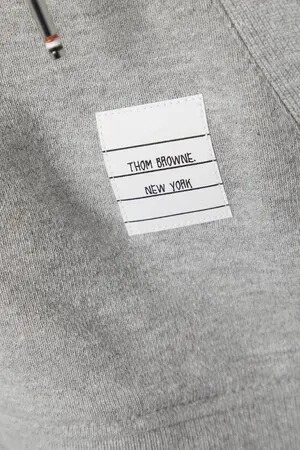 Thom Browne Striped Cotton-jersey Hoodie - Gray