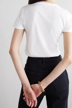 NILI LOTAN Carol Cotton-jersey T-shirt - White