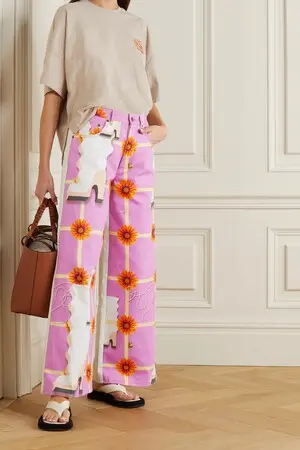 Loewe Printed High-rise Wide-leg Jeans