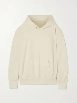 LES TIEN Cotton-jersey Hoodie - Neutrals