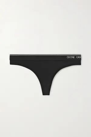 Calvin Klein One Stretch-jersey Thong - Black
