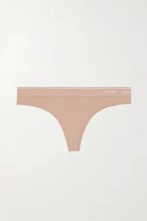Calvin Klein Ck One Stretch-jersey Thong Neutrals