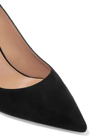 AQUAZZURA Bow Tie 85 Suede Pumps - Black