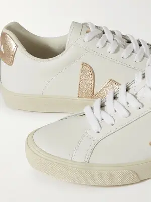 VEJA Net Sustain Esplar Metallic-trimmed Leather Sneakers
