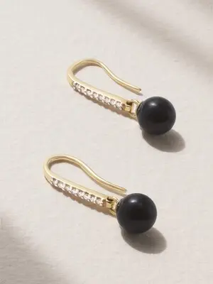 Mateo 14-karat Onyx And Diamond Dangle Earrings