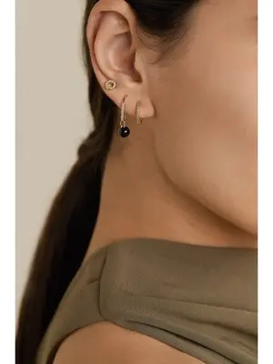 Mateo 14-karat Onyx And Diamond Dangle Earrings