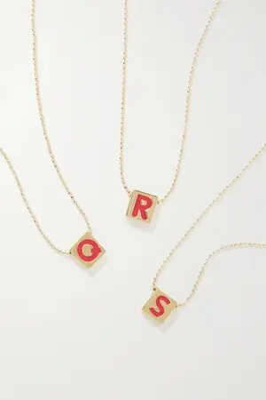 ROXANNE ASSOULIN Roxanne Assoulin Initial Gold-Plated And Enamel Necklace Gold