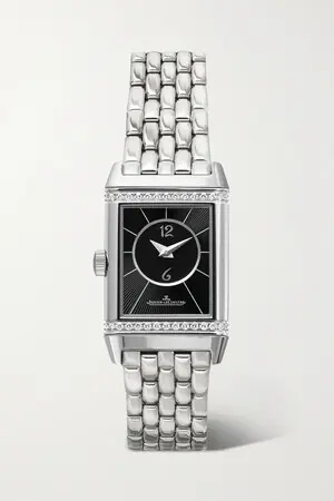 JAEGER-LECOULTRE Reverso Classic Duetto Small Hand-wound 34.2mm X 21mm Stainless Steel And Diamond Watch