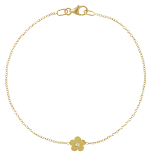 JENNIFER MEYER 18-karat Diamond Flower Charm Bracelet - Gold