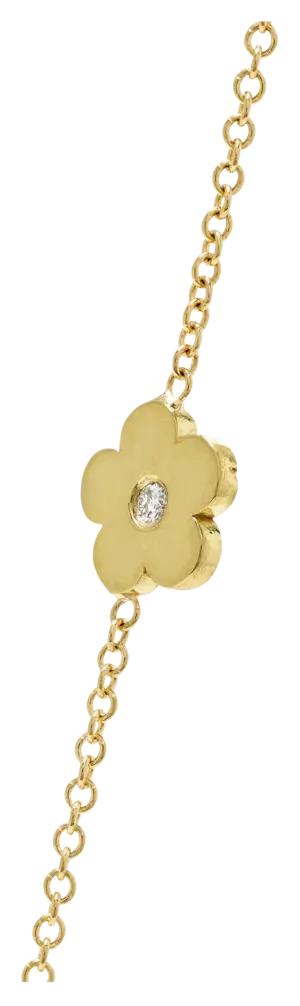 JENNIFER MEYER 18-karat Diamond Flower Charm Bracelet