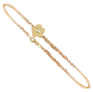 JENNIFER MEYER 18-karat Diamond Flower Charm Bracelet
