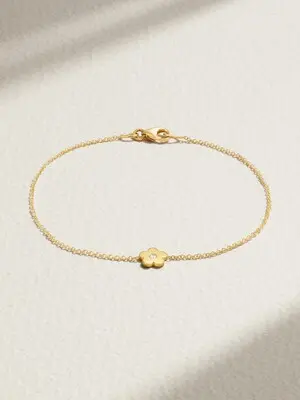 JENNIFER MEYER 18-karat Diamond Flower Charm Bracelet
