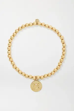 SYDNEY EVAN Gemini 14-karat Diamond Charm Bracelet