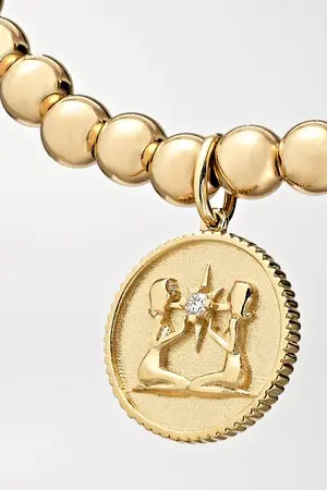 SYDNEY EVAN Gemini 14-karat Diamond Charm Bracelet