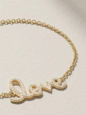 SYDNEY EVAN Love Medium 14-karat Diamond Bracelet