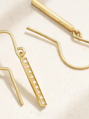JENNIFER MEYER 18-karat Diamond Bar Earrings