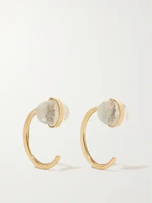 MELISSA JOY MANNING 14-karat Recycled Moonstone Hoop Earrings - Gold