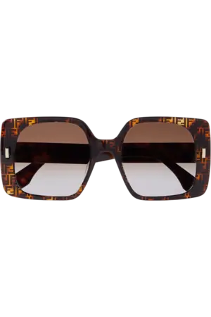 Fendi Oversized Square-frame Sunglasses - Tortoiseshell