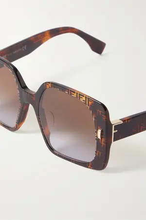 Fendi Oversized Square-frame Sunglasses - Tortoiseshell