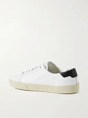 Saint Laurent Court Classic Sl/06 Logo-embroidered Leather Sneakers - White