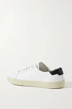 Saint Laurent Court Classic Sl/06 Logo-embroidered Leather Sneakers