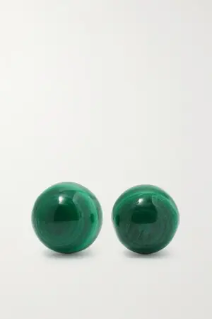 Mateo 14-karat Malachite Drop Earrings - Gold