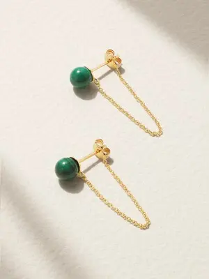 Mateo 14-karat Malachite Drop Earrings - Green