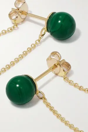 Mateo 14-karat Malachite Drop Earrings - Green