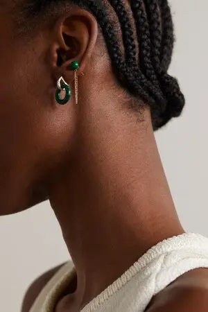 Mateo 14-karat Malachite Drop Earrings - Green