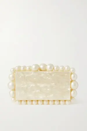 Cult Gaia Cult Gaia Eos Beaded Clutch Ivory