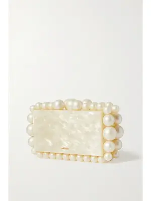 Cult Gaia Eos Beaded Clutch - Neutrals