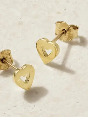 JENNIFER MEYER Mini Open Heart 18-karat Stud Earrings