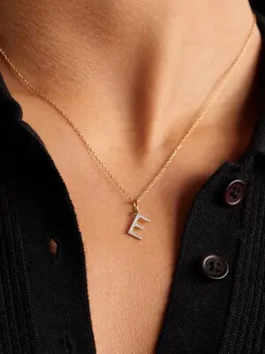 STONE AND STRAND Initial 9-karat Diamond Necklace