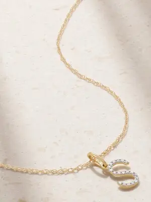 STONE AND STRAND Initial 9-karat Diamond Necklace