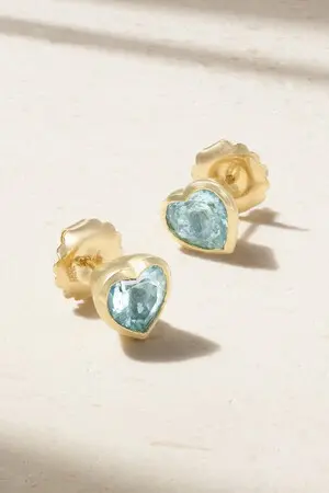 Irene Neuwirth Love 18-karat Aquamarine Heart Earrings - Gold