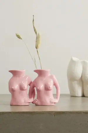 Anissa Kermiche Titty Committee Set Of Two Mini Earthenware Jugs