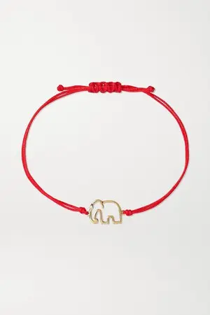 Yvonne Léon 18-karat Silk And Diamond Elephant Bracelet