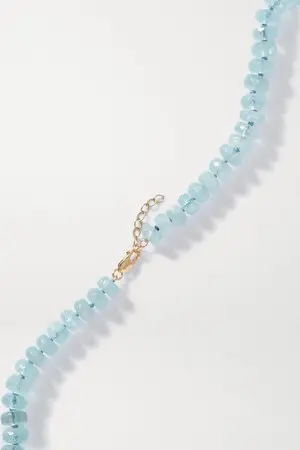 Jia Jia Oracle Aquamarine And Gold Necklace