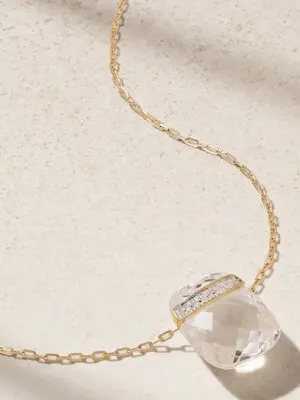 Jia Jia 14-karat Quartz And Diamond Necklace - Gold