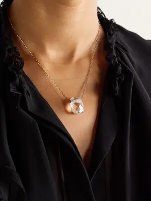 Jia Jia 14-karat Quartz And Diamond Necklace