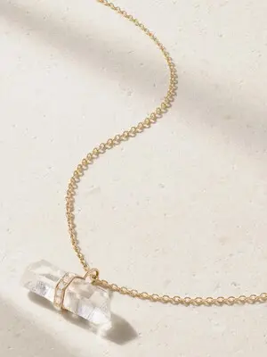 Jia Jia 14-karat Quartz And Diamond Necklace - White