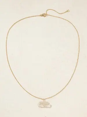 Jia Jia 14-karat Quartz And Diamond Necklace - White