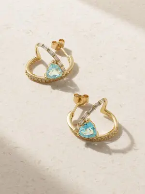 Mateo 14-karat Topaz And Diamond Earrings - Gold