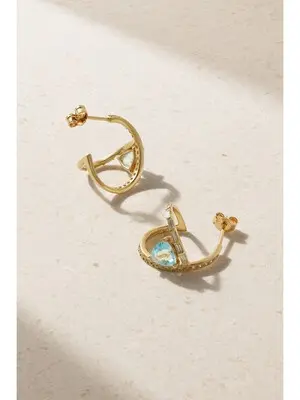 Mateo 14-karat Topaz And Diamond Earrings - Gold