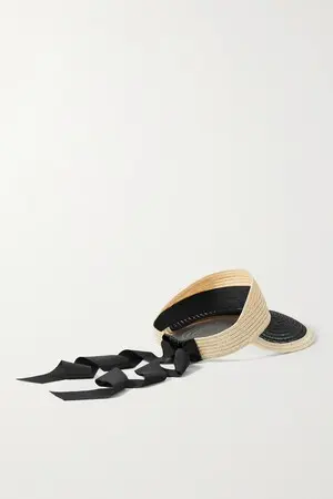 Eugenia Kim Grosgrain-trimmed Hemp Visor - Neutrals