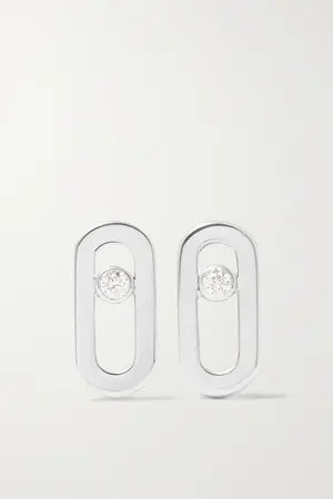 Messika Messika Move Uno 18-karat White Gold Diamond Earrings White Gold
