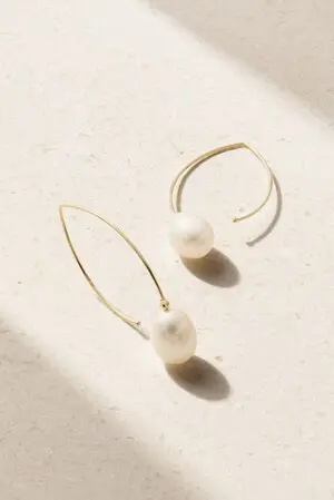 Mizuki Small 14-karat Pearl Drop Earrings - Gold